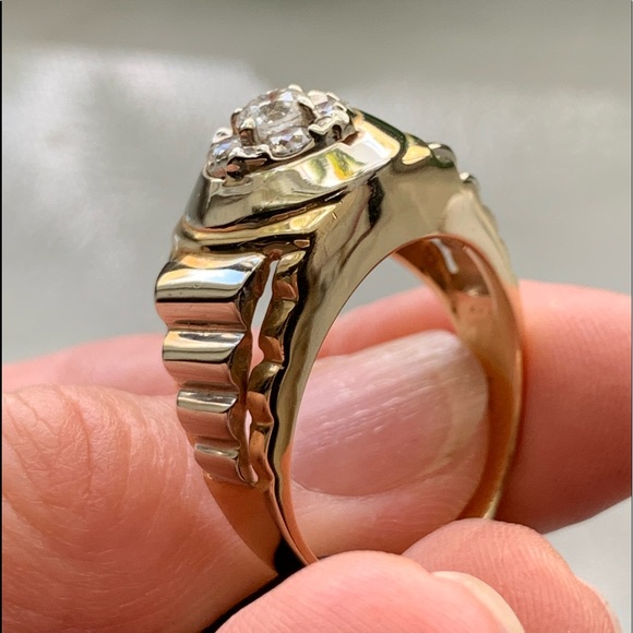 Quality Gold | Accessories | New 4ktt Mens Rolex Style Diamond Ring ...